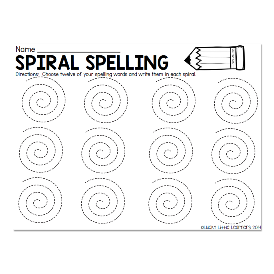 Free No Prep Spelling Worksheets Lucky Little Learners