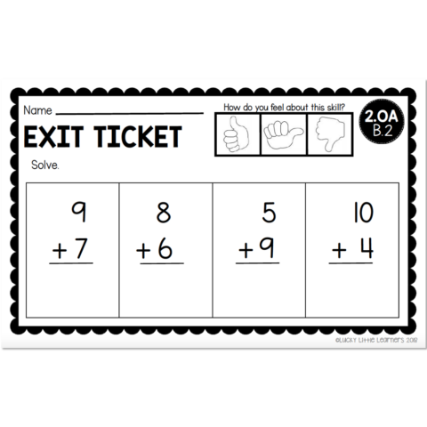 All About Math Exit Ticket Boards - Lucky Little Learners