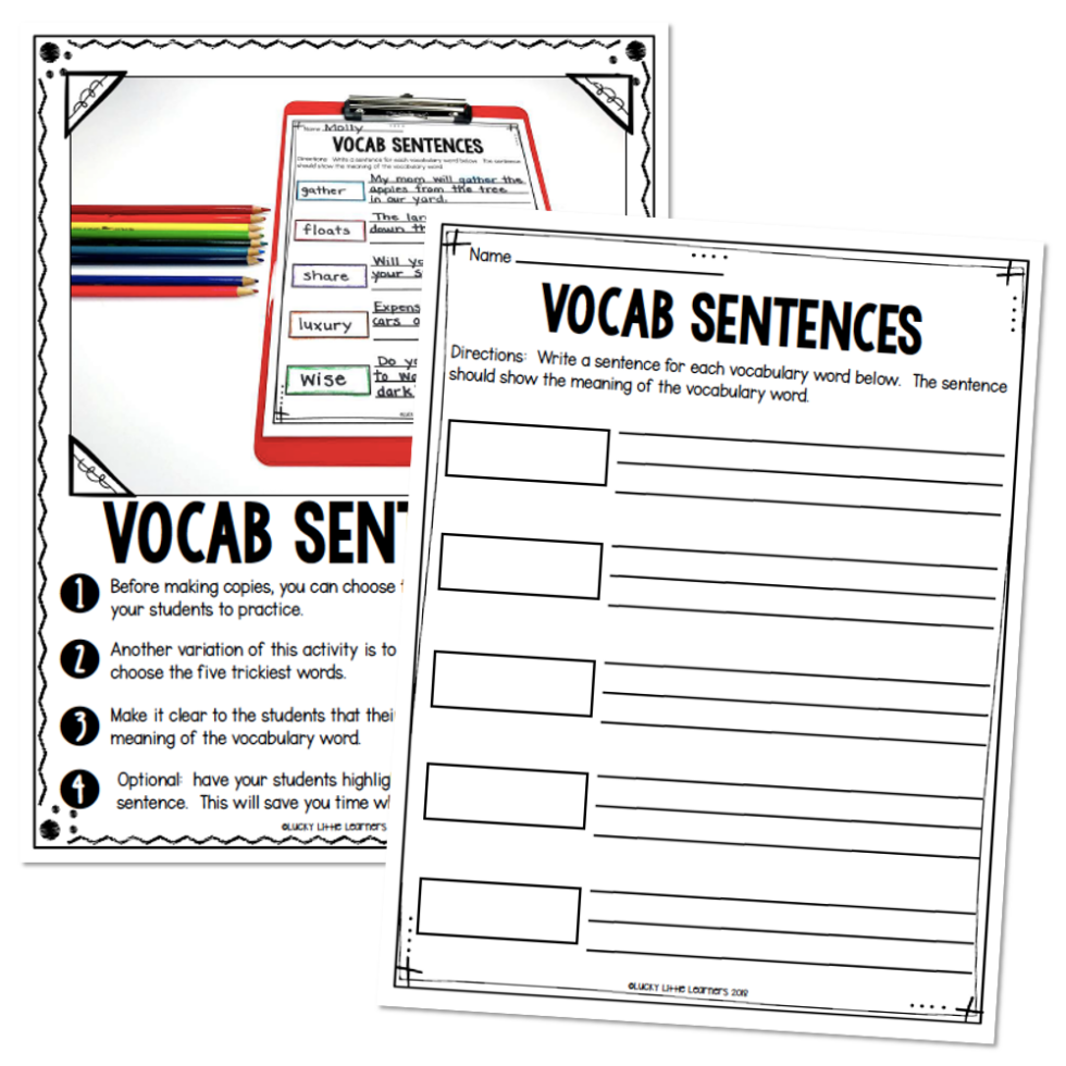 Vocabulary Activities - Lucky Little Learners