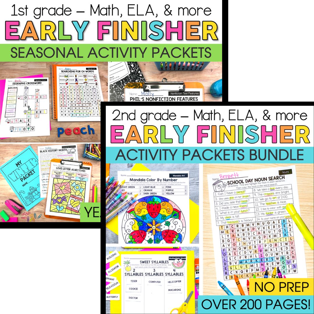 Early Finisher Ideas - Lucky Little Learners