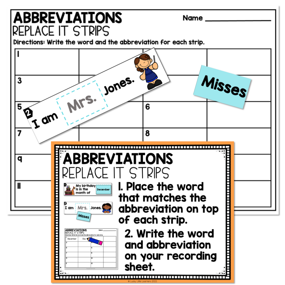 How to Teach Abbreviations - Lucky Little Learners
