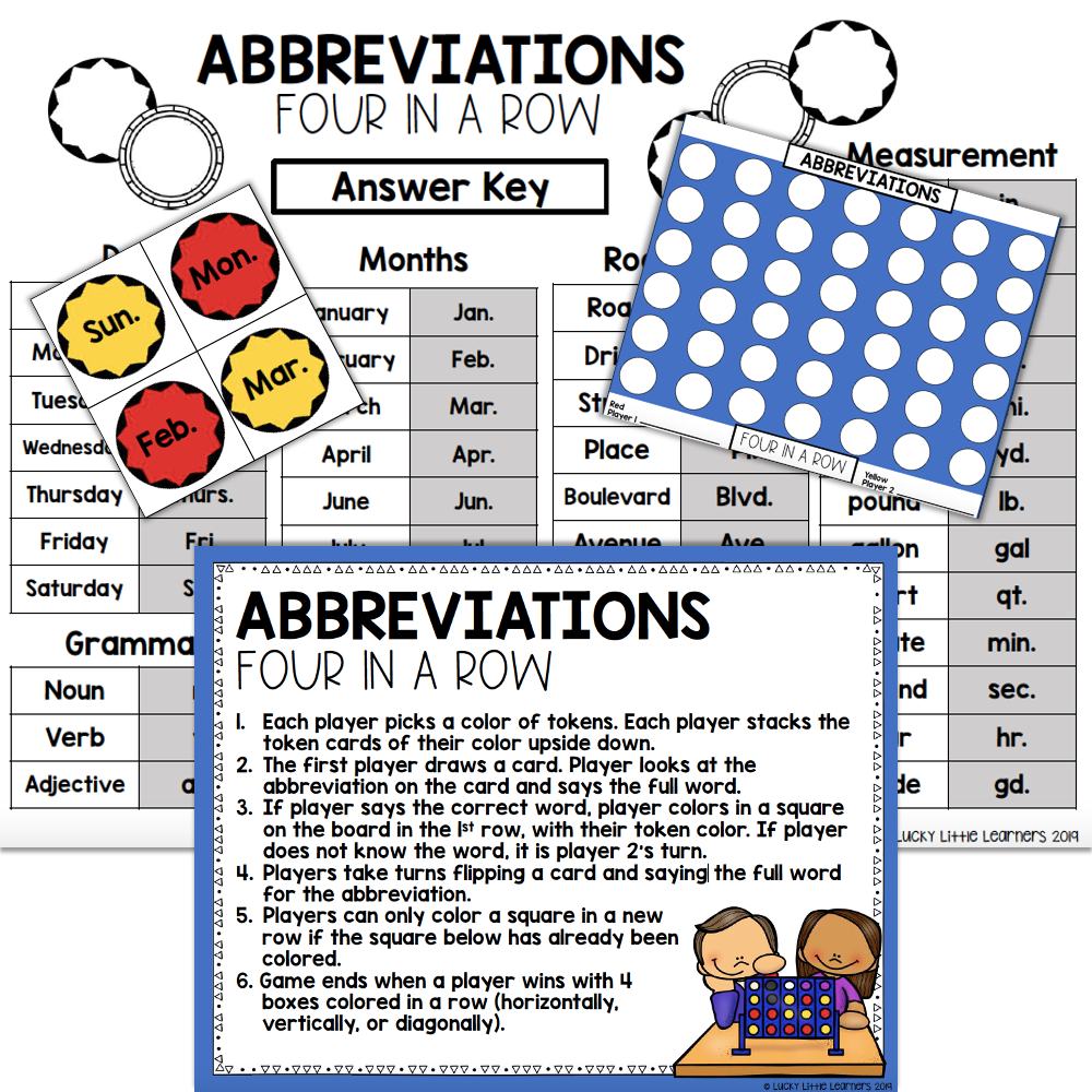 Abbreviations - Lucky Little Learners