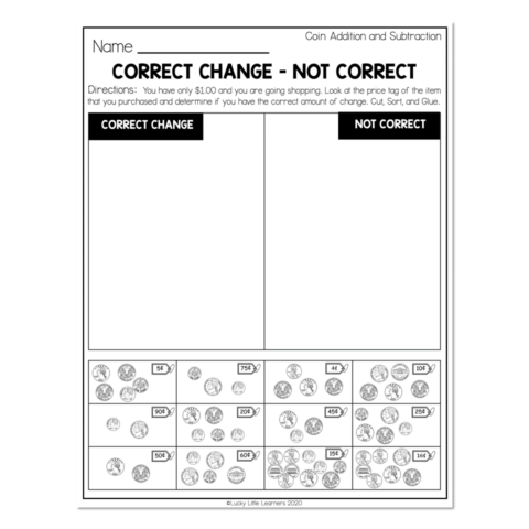 More Than Just a Worksheet - Math Money Exercises for 2nd Grade - Lucky ...