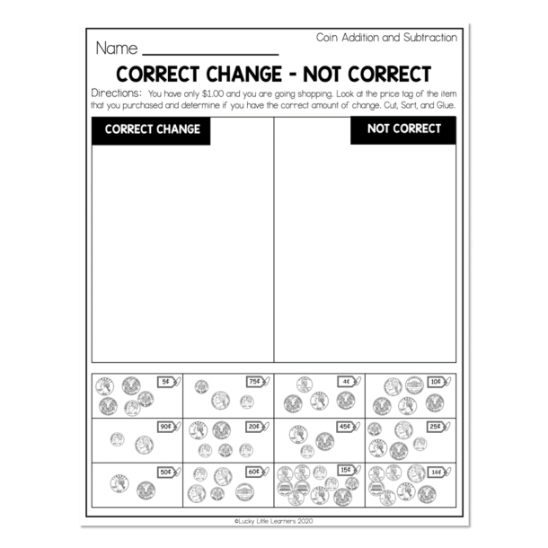 More Than Just a Worksheet - Math Money Exercises for 2nd Grade - Lucky ...