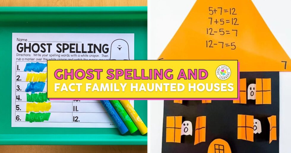 Ghost Spelling and Fact Family Haunted Houses - Lucky Little Learners