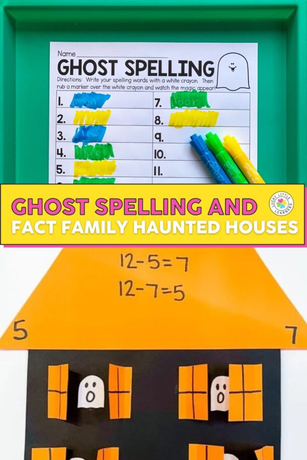 Ghost Spelling and Fact Family Haunted Houses - Lucky Little Learners
