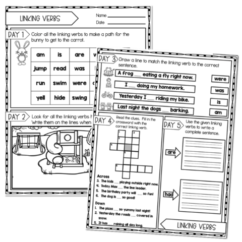 Teaching Linking Verbs - Lucky Little Learners