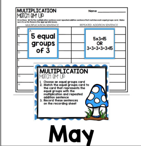 Spring Math Centers for 1st and 2nd grade - Lucky Little Learners