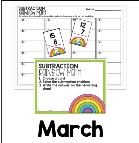 Spring Math Centers for 1st and 2nd grade - Lucky Little Learners