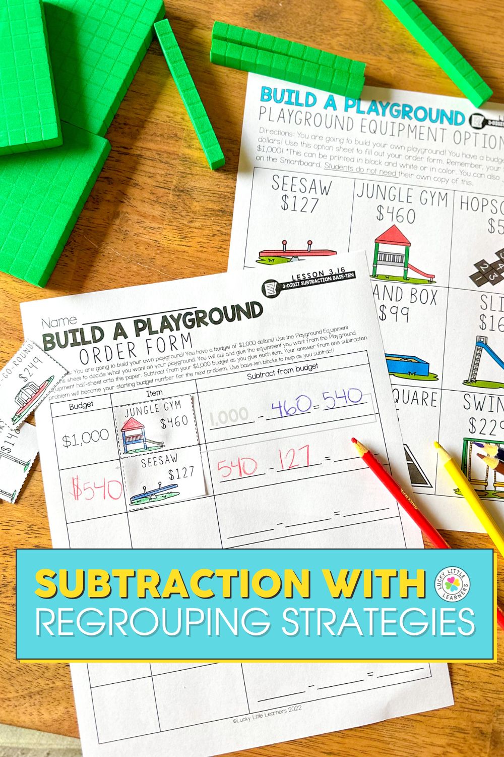 Subtraction with Regrouping Strategies - Lucky Little Learners