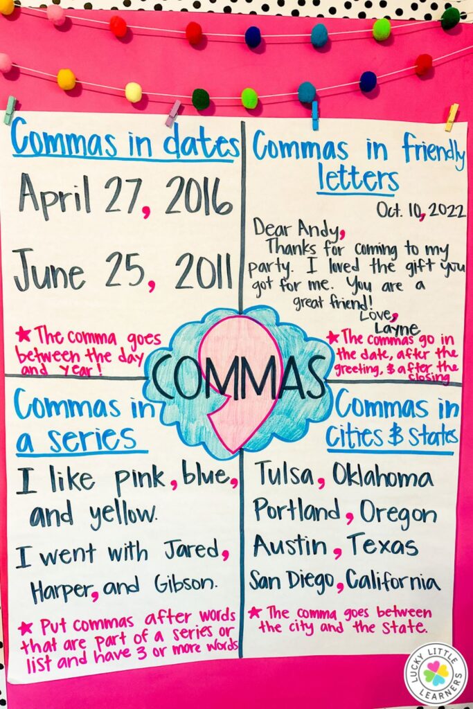 Teaching Commas In 2nd Grade Lucky Little Learners