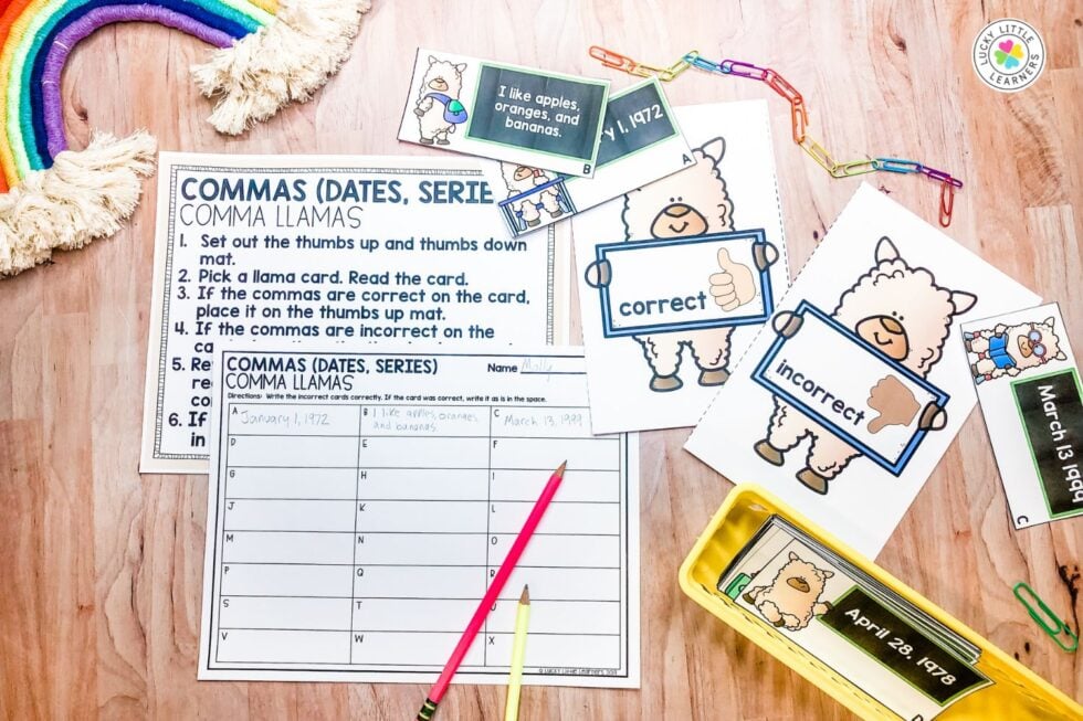 Teaching Commas in 2nd Grade - Lucky Little Learners