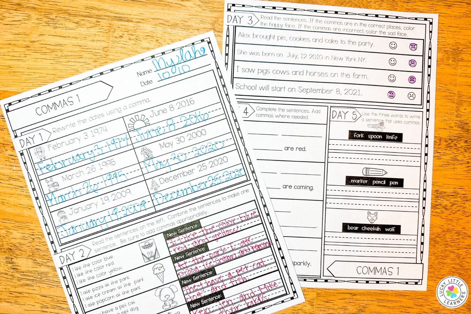 Teaching Commas in 2nd Grade - Lucky Little Learners