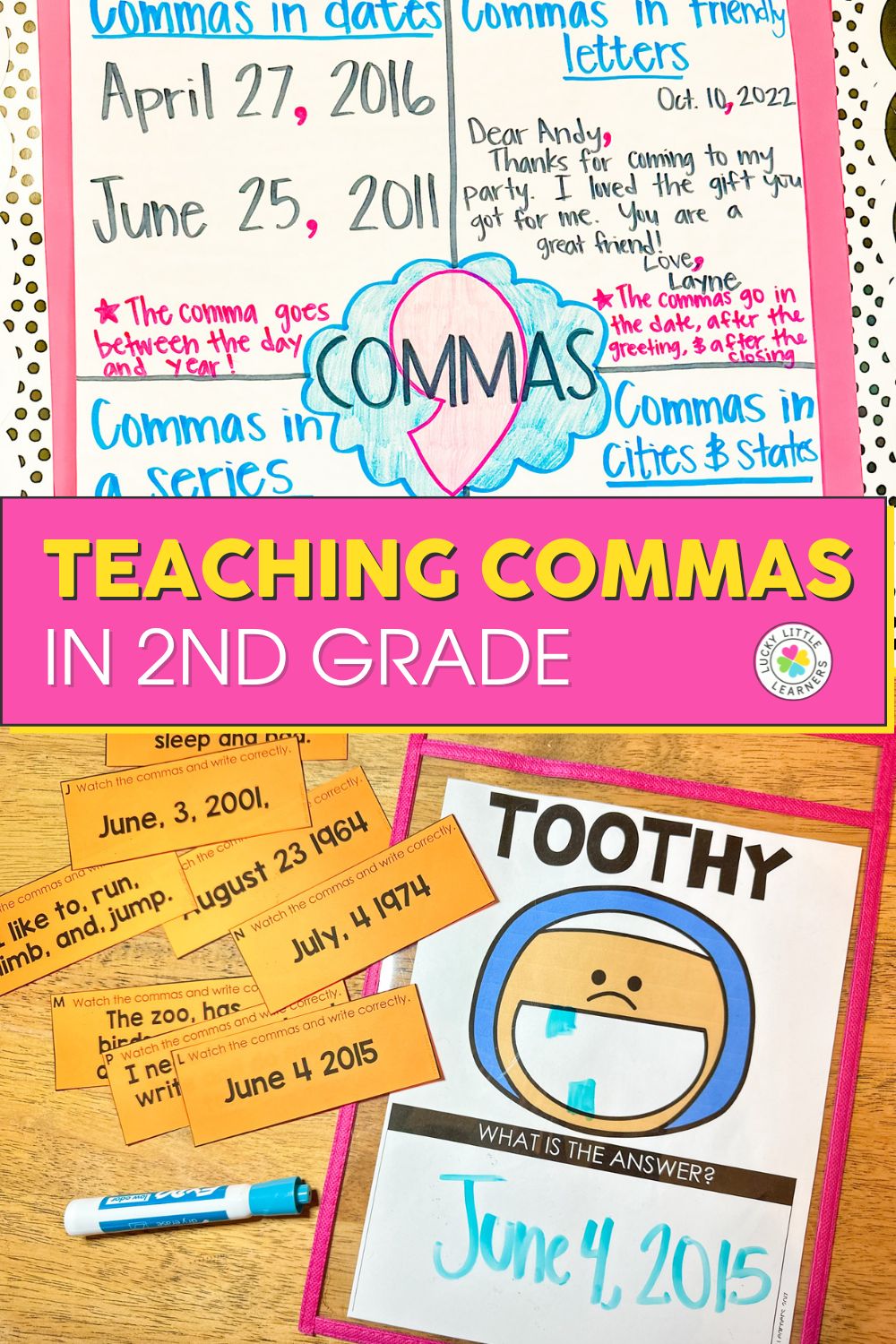 Teaching Commas in 2nd Grade - Lucky Little Learners