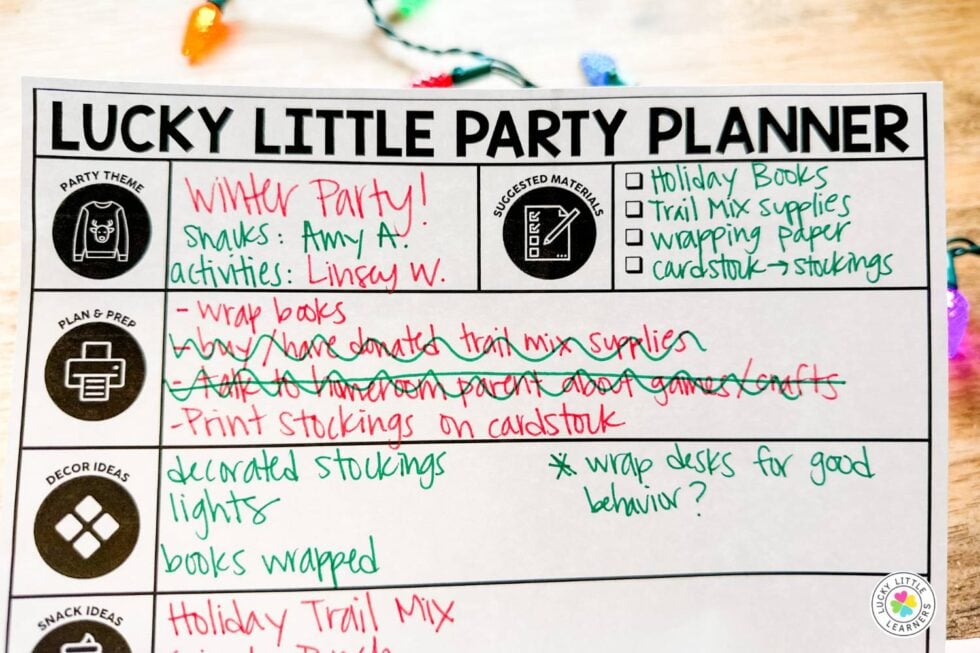 The Complete Winter Holiday Party Plan for 1st and 2nd Grade - Lucky ...