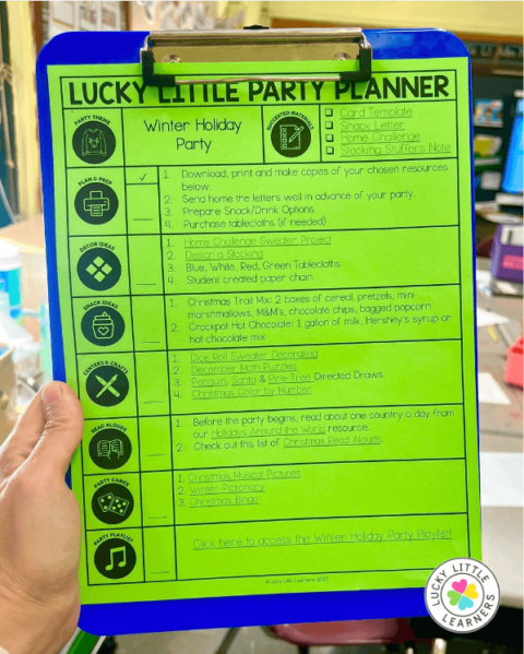 The Complete Winter Holiday Party Plan for 1st and 2nd Grade - Lucky ...
