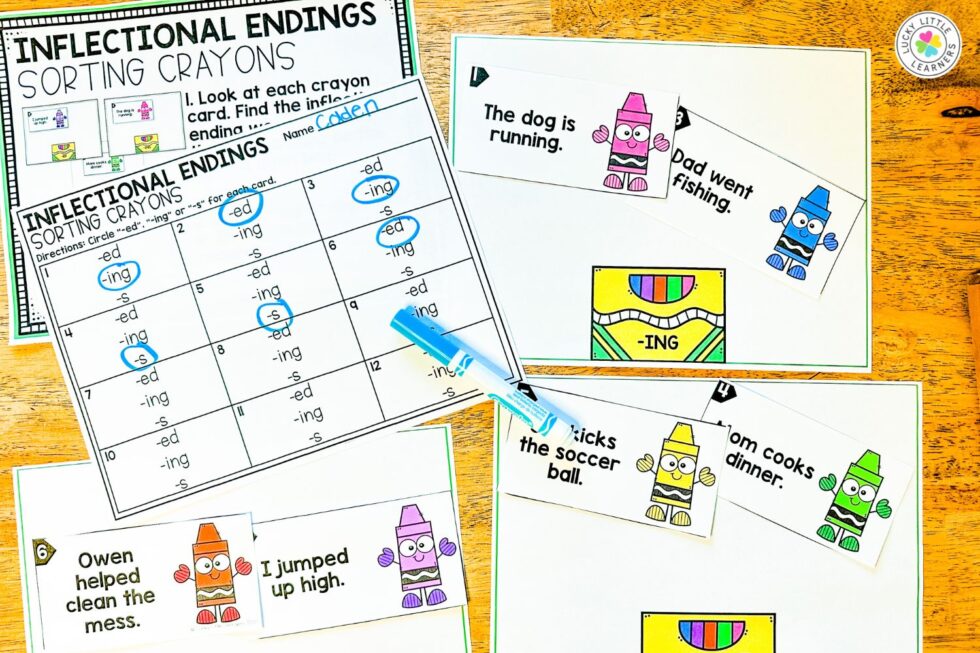 Tips for Teaching Inflectional Endings - Lucky Little Learners