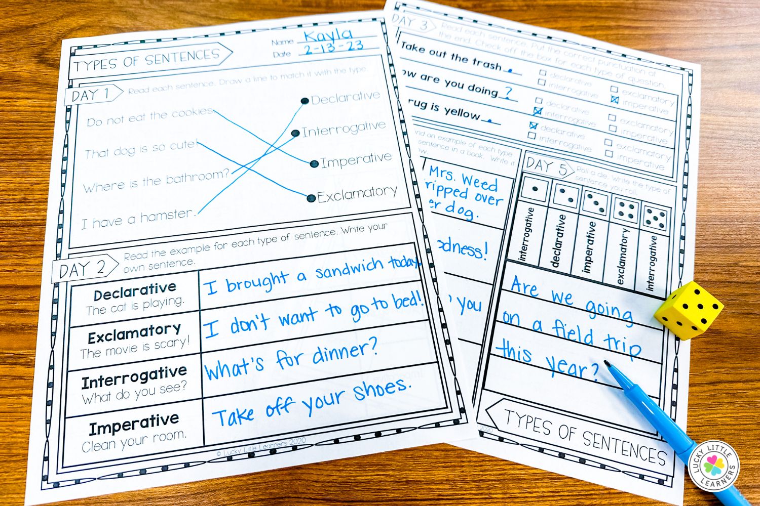 Fun Ways to Teach the 4 Types of Sentences - Lucky Little Learners