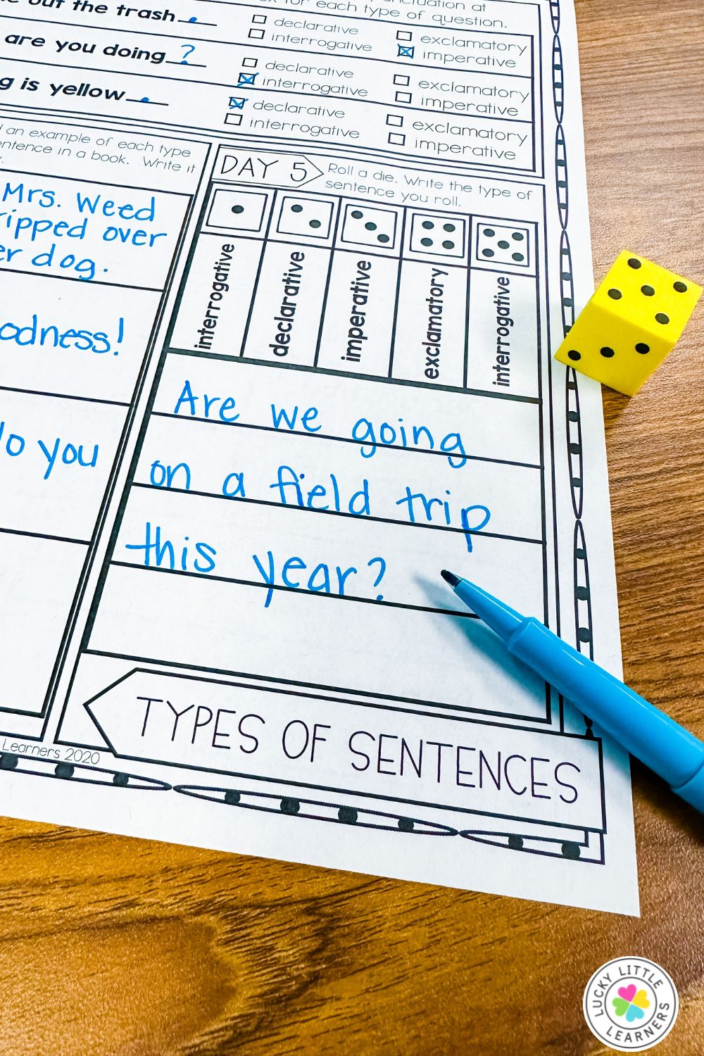 Fun Ways to Teach the 4 Types of Sentences - Lucky Little Learners