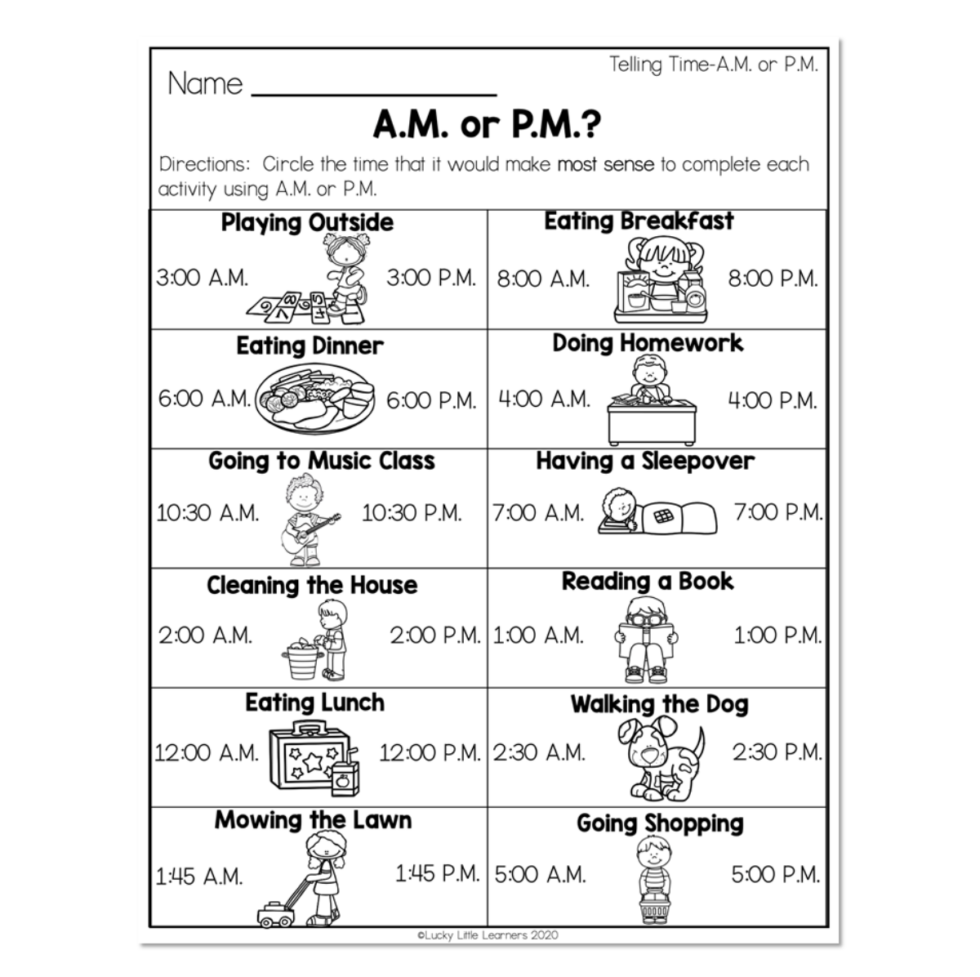 Second Grade Math Worksheets: Measurement, Data, Time & Money - Lucky ...