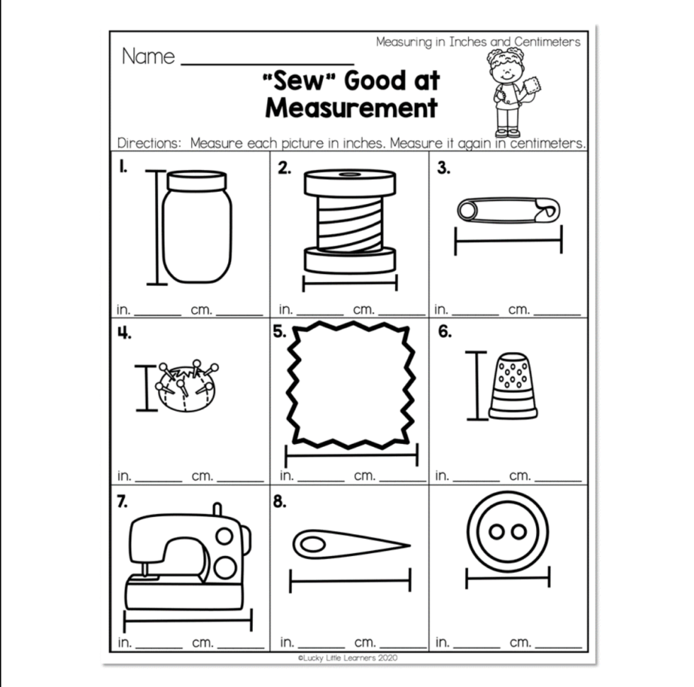 Second Grade Math Worksheets: Measurement, Data, Time & Money - Lucky ...