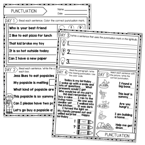 Fun Activities for Punctuation Practice - Lucky Little Learners