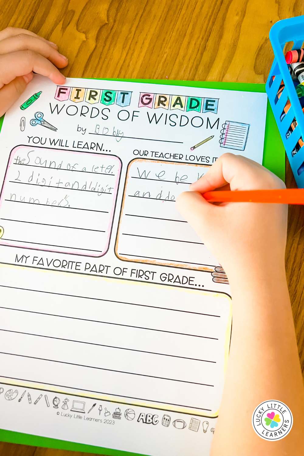 End of the School Year Words of Wisdom Activity - Lucky Little Learners