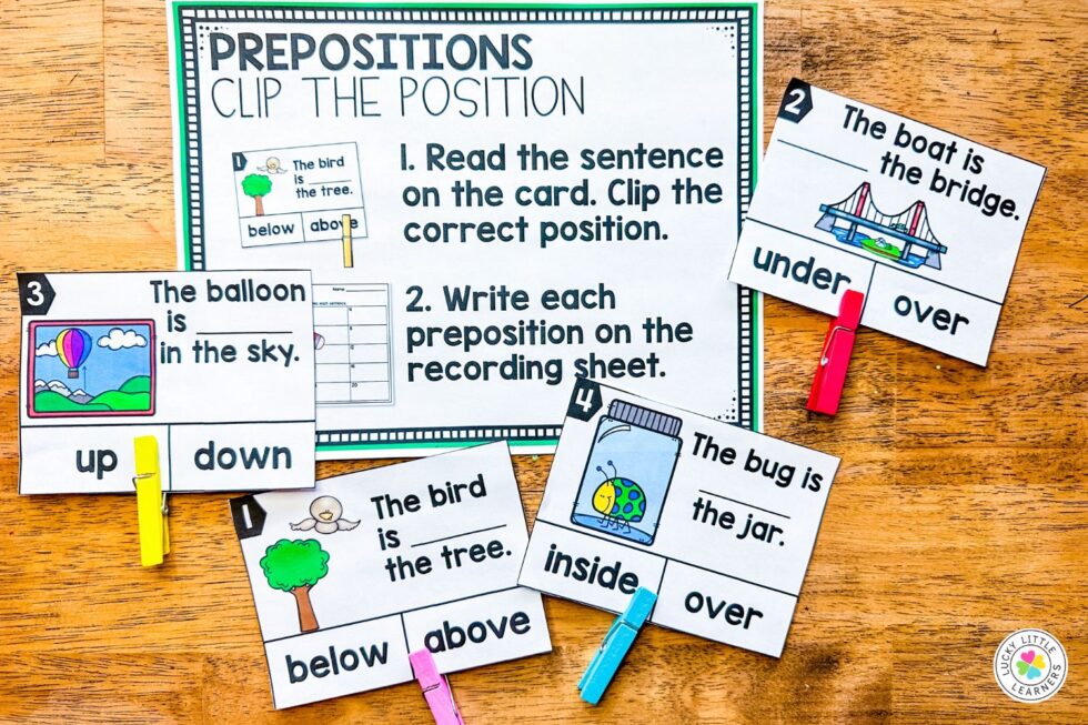 Teaching Prepositions and Prepositional Phrases - Lucky Little Learners