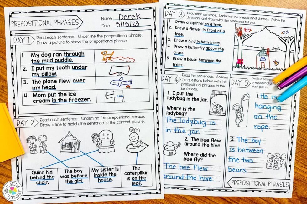 Teaching Prepositions and Prepositional Phrases - Lucky Little Learners