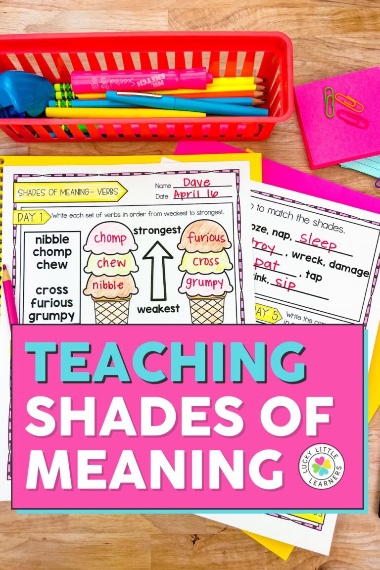 Teaching Shades of Meaning - Lucky Little Learners