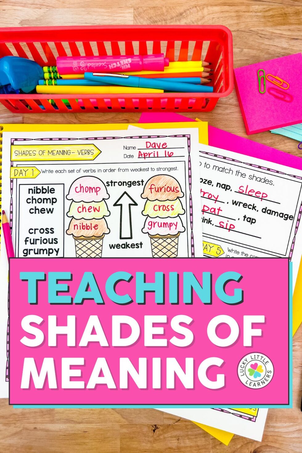 Teaching Shades of Meaning - Lucky Little Learners