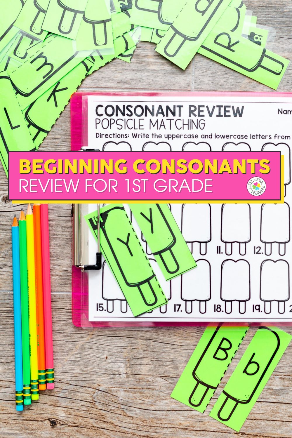 Beginning Consonants Review for 1st Grade - Lucky Little Learners