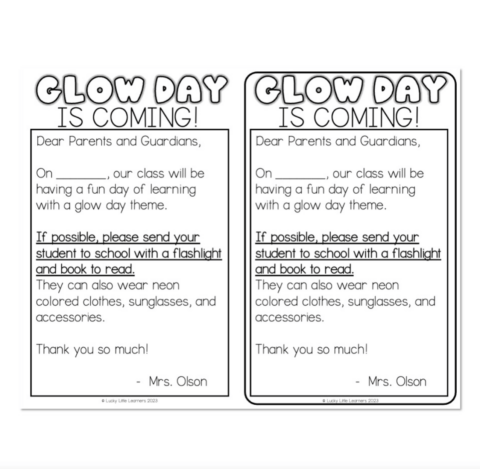 Glow Day Classroom Transformation - Lucky Little Learners