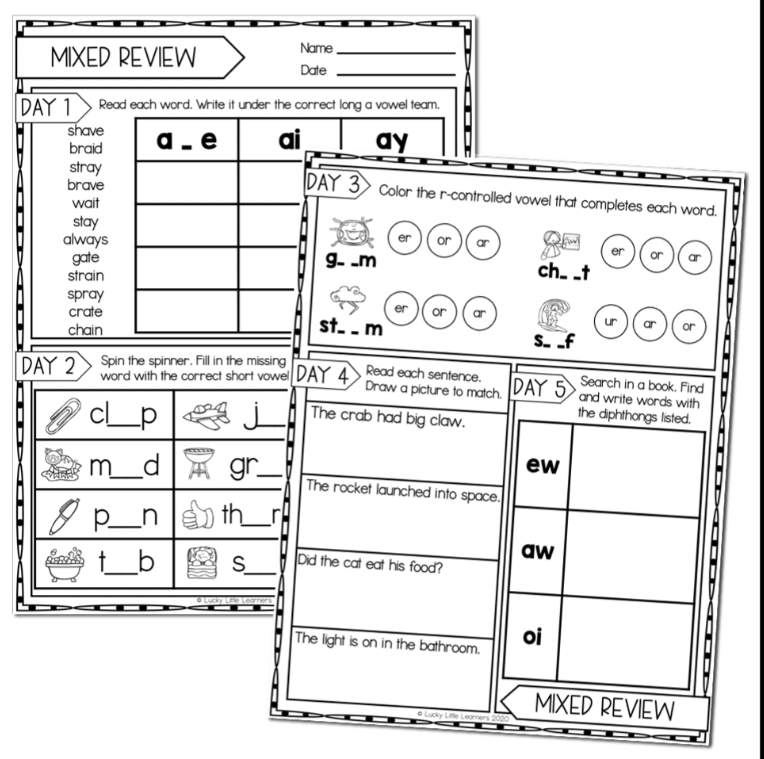 Teaching Diphthongs - Lucky Little Learners