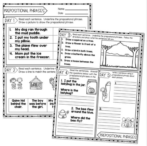 Teaching Prepositions and Prepositional Phrases - Lucky Little Learners