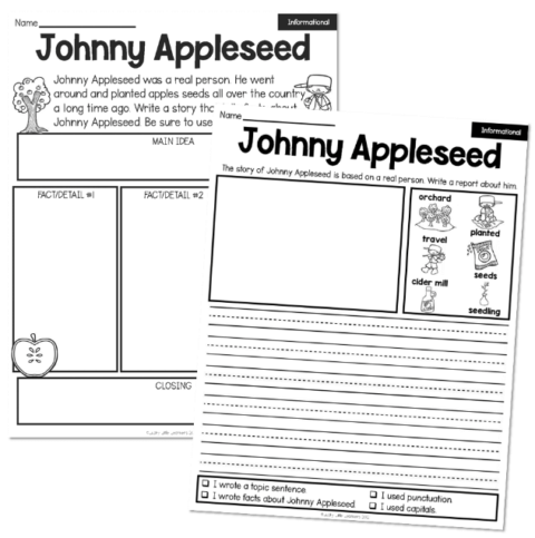 Johnny Appleseed Day for 1st Grade - Lucky Little Learners