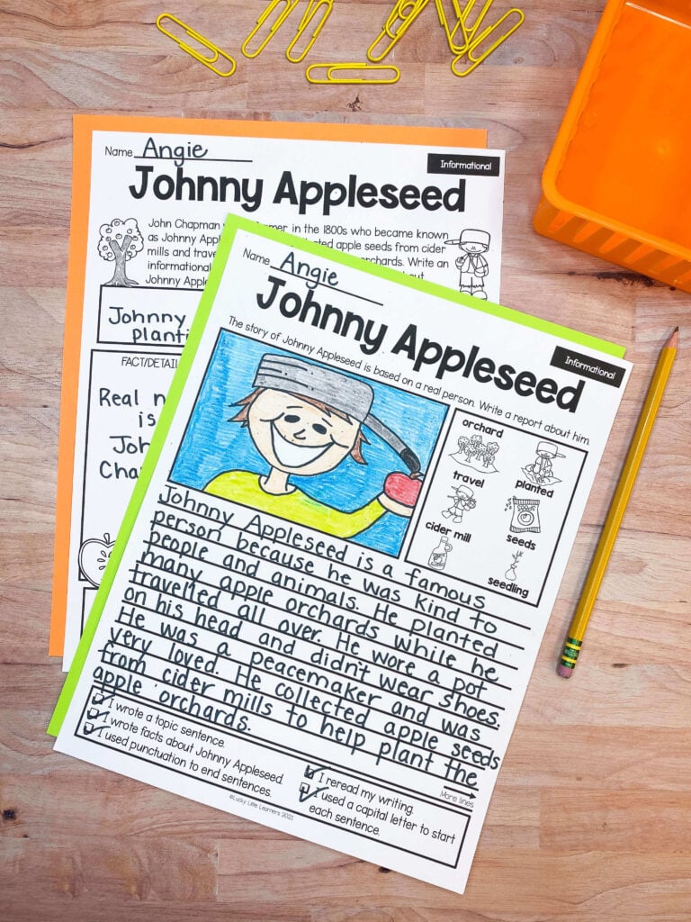 Johnny Appleseed Day for 1st Grade - Lucky Little Learners