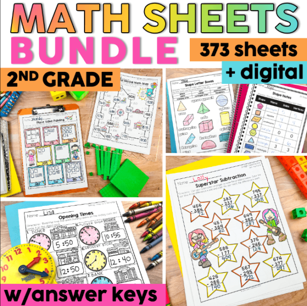 No Stress with These 2nd Grade Math Worksheets - Lucky Little Learners