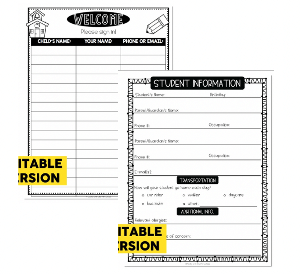 Back to School Night Activities - Lucky Little Learners