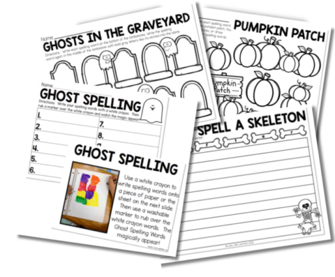 Ghost Spelling and Fact Family Haunted Houses - Lucky Little Learners