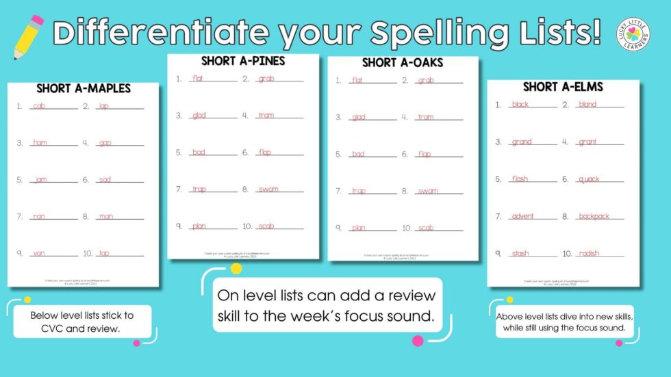 Differentiate in Seconds With This Create Your Own Spelling Lists Tool ...