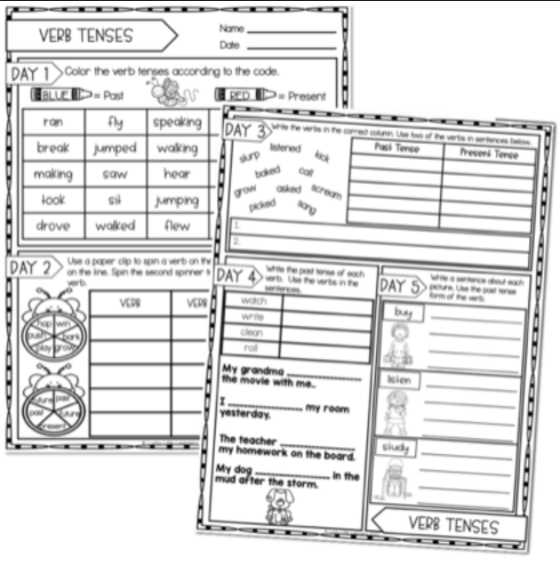 Verb Tenses - Lucky Little Learners