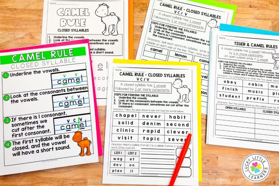 9 Principles for Syllable Division - Lucky Little Learners