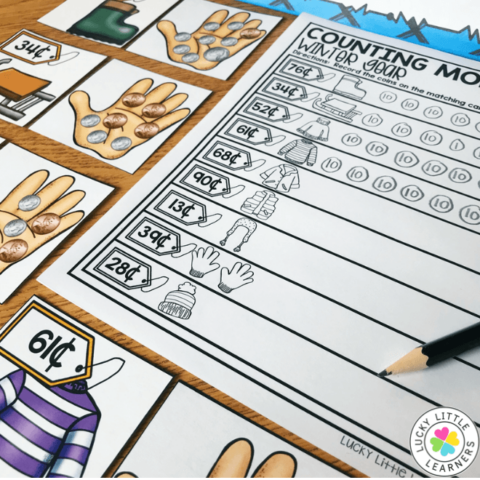 January Math Centers for 1st & 2nd Grade - Lucky Little Learners