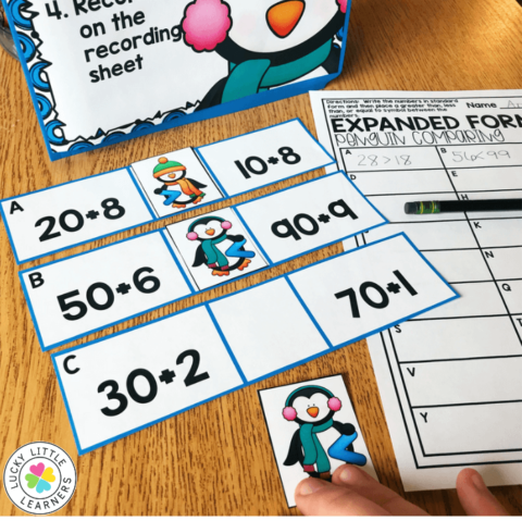 January Math Centers for 1st & 2nd Grade - Lucky Little Learners