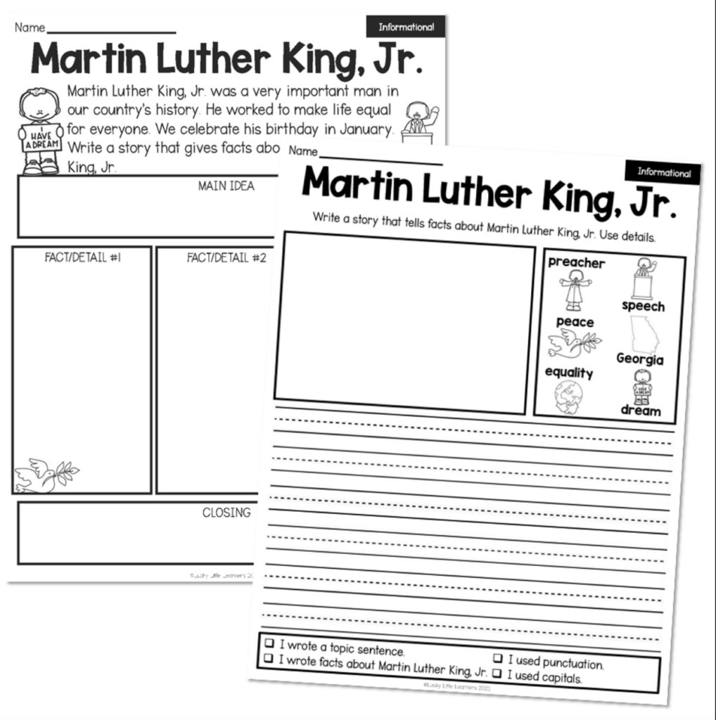 Martin Luther King Jr. Day Activities and Videos - Lucky Little Learners