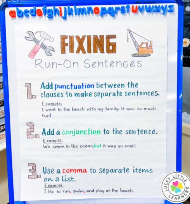 How to Fix a Run-On Sentence - Lucky Little Learners