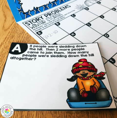 January Math Centers for 1st & 2nd Grade - Lucky Little Learners