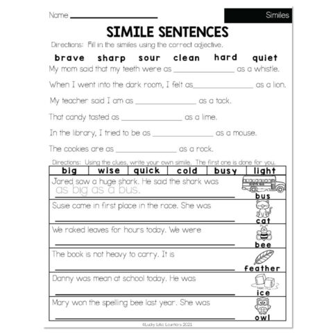 Fresh Ideas to Teach Similes and Metaphors - Lucky Little Learners