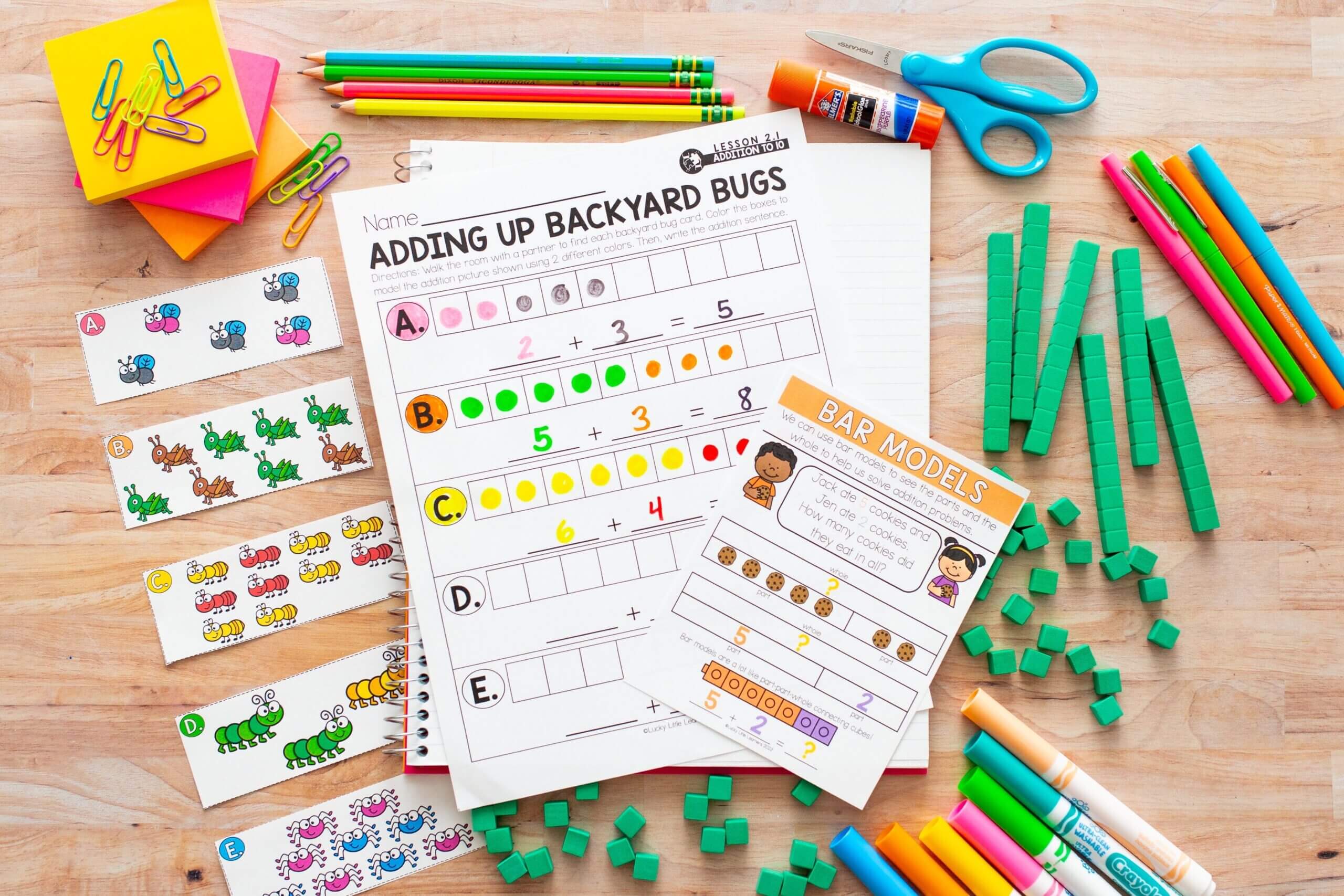 1st Grade Lucky to Learn Math Curriculum: Step-By-Step Addition Lesson ...